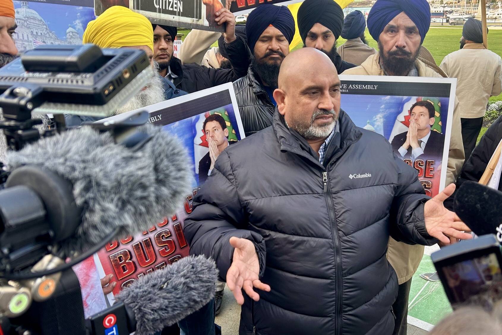 Sikh activists take to B.C. legislature steps, angered by Eby’s India ...